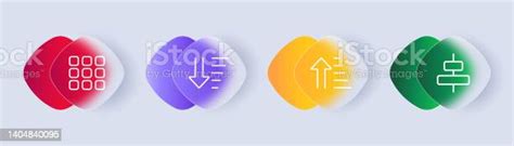 button menu line icon arrows tiles align shapes list sorting charts