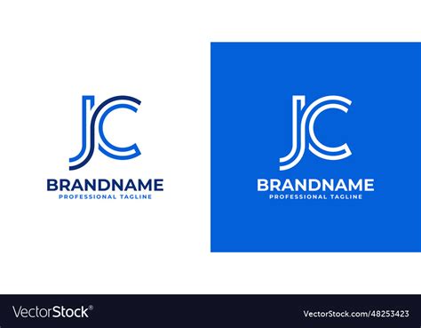 Letter Jc Line Monogram Logo Suitable Royalty Free Vector