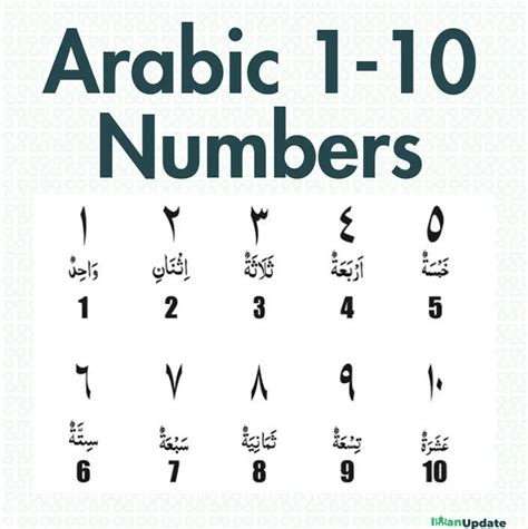 Arabic 1 10 Numbers Learn To Count In Arabic