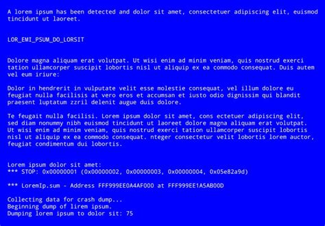 Blue Screen With Operating System Error Message Vector Image