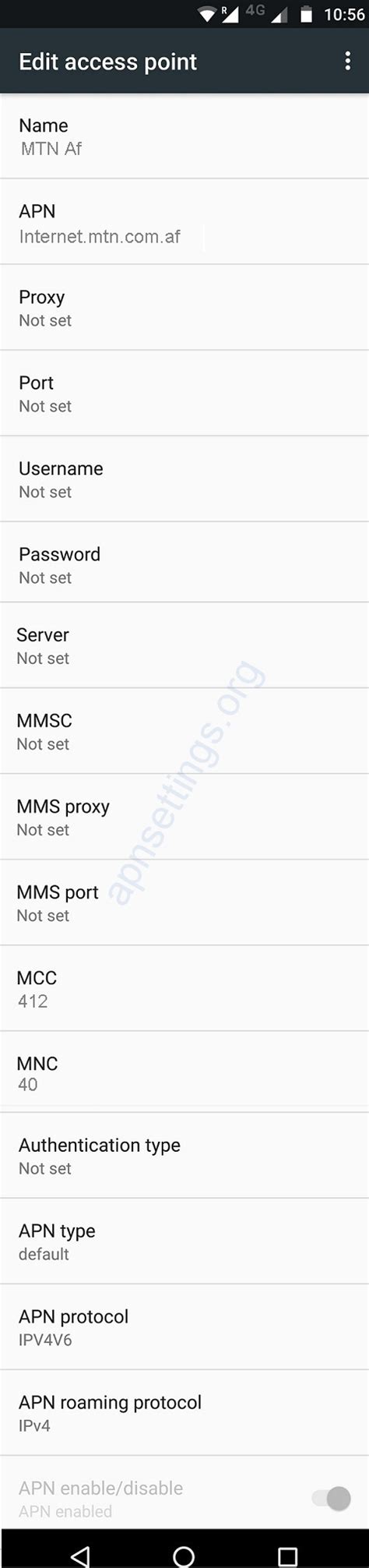 MTN Afghanistan 4G APN Settings For Android 2025 5G 4G APN Settings