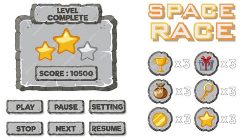 Premium Vector Game Element Template Design Set