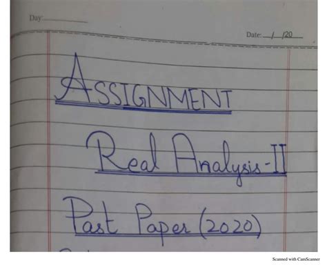 Solution Real Analysis Solve Past Paper 2020 Studypool