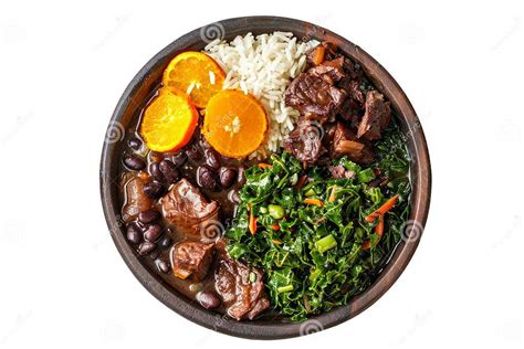 Top View Of Feijoada A Traditional Brazilian Stew Featuring Black