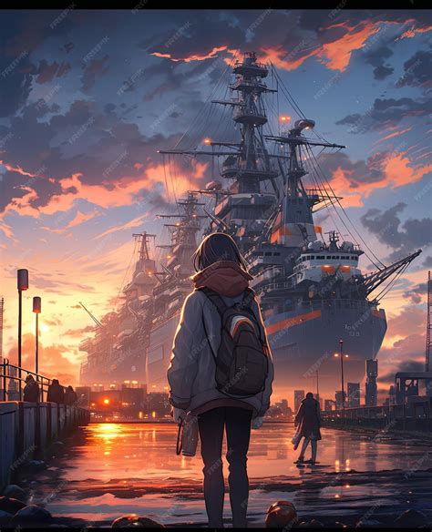Premium Photo Anime At Harbor