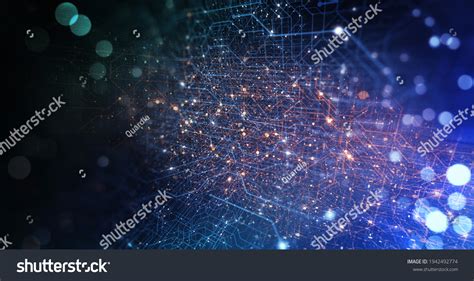 추상 기술 배경 빛나는 회로입니다 사이버 스톡 일러스트 1942492774 Shutterstock