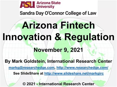 Asu Law Arizona Fintech Innovation And Regulation Presentation 11921