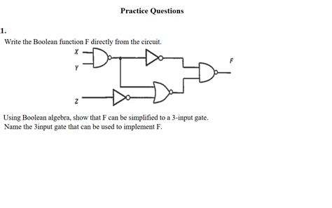 Solved Practice Questions Write The Boolean Function F Chegg Com