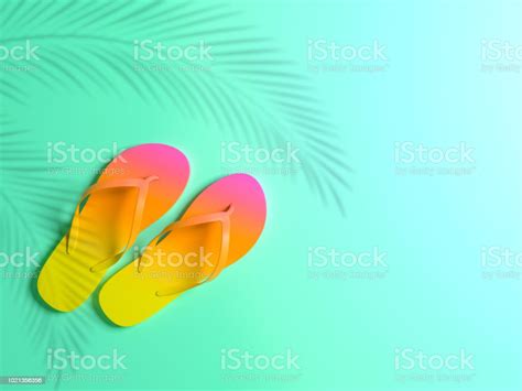 멀티 컬러 플립 퍼 여름 휴가 개념 녹색 배경에 고립 최소한의 추상 화려한 벽지 개념입니다 벨벳 계절입니다 플랫이 하다 3d 렌더링 3차원 형태에 대한 스톡 사진 및 기타