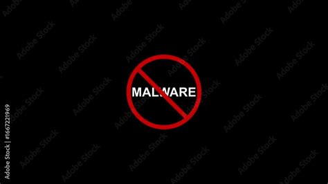 Malware Prohibition Sign Animation 4k Motion Animation Black