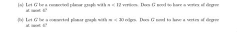 Solved A Let G Be A Connected Planar Graph With N
