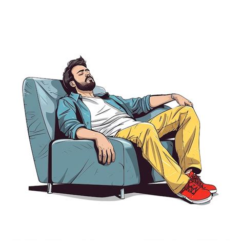 Premium Photo Lazy Person Line Art Illustration