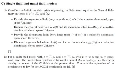 Solved C ﻿single Fluid And Multi Fluid Modelsi ﻿consider
