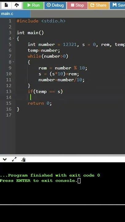 Palindrome Program In C Youtube