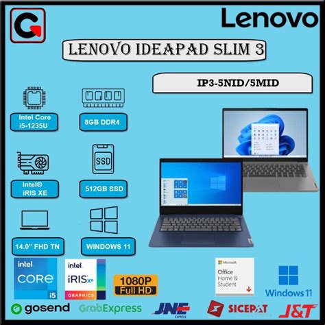Jual Lenovo Ideapad Slim I Iau Rj Nid Mid Core I U Gb Gb Ssd Fhd Win