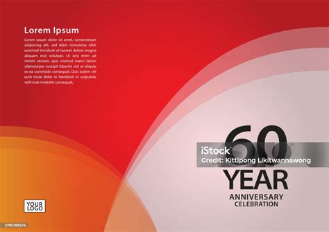 포스터 배너 전단지 전단지 전단지 브로셔 웹 초대장 또는 인사말 카드 60 번호 디자인 60 번째 생일 초대장 기념일 로고에 대한 빨간색 배경에 60 주년 기념 로고