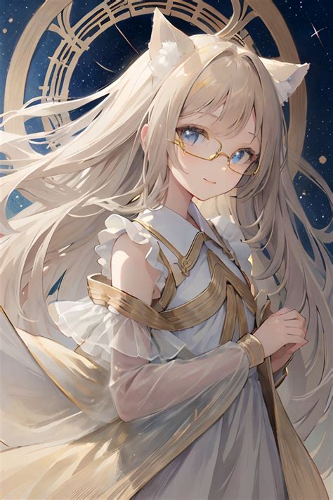 月神様 AIイラスト 眼鏡っ娘 眼鏡 メガネ 月夜 ケモミミ https t co XfGJEn7p0R aiイラスト