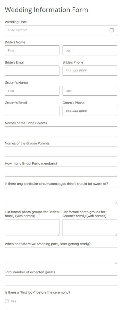 12 Wedding Form Templates To Help You Plan The Perfect Day