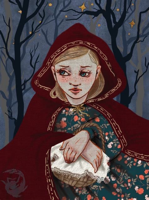 Иллюстрация Красная шапочка в стиле книжная графика