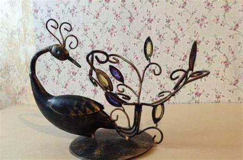 Подсвечник кованная Жар птица цветное стекло Festima Ru Мониторинг