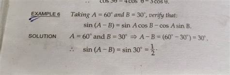EXAMPLE Taking A And B Verify That Sin AB SinAcosBcosAsinB