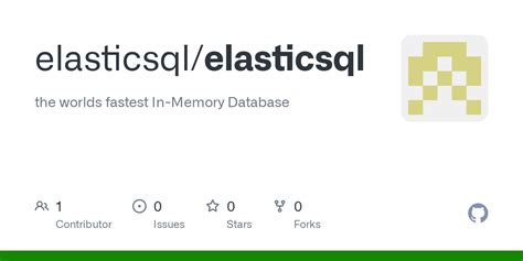 GitHub Elasticsql Elasticsql The Worlds Fastest In Memory Database