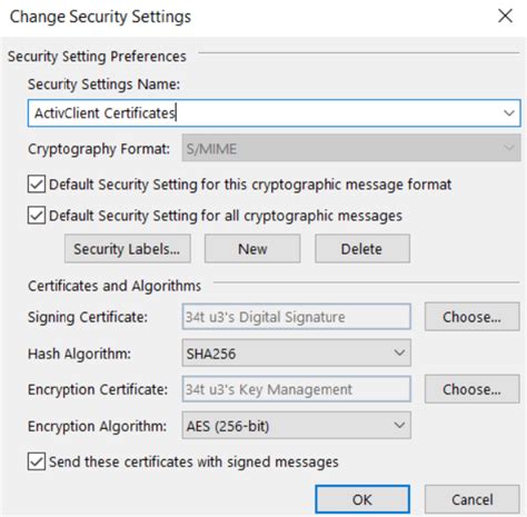 Outlook Security Profile Configuration