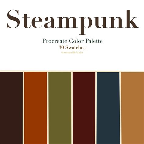Steampunk Inspired Procreate Color Palette 30 Swatches Etsy Artofit