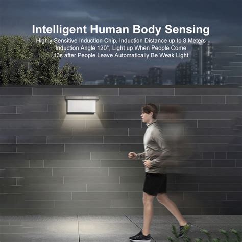 Badu Bg 60led соларна мощност Led стенни лампи Външни 3 режима Сензор за движение Водоустойчива