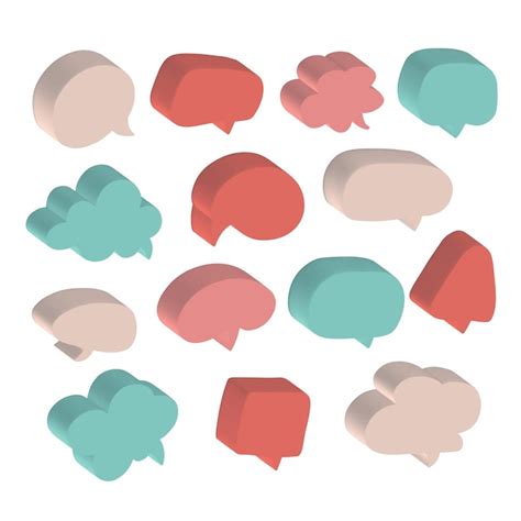 Premium Vector D Different Colors Speech Bubbles Set Social Media