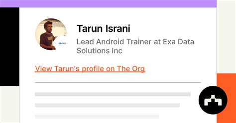 tarun israni lead android trainer at exa data solutions inc the org