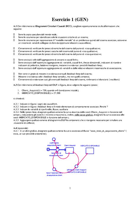 Esercizio 1 Gen Esercizi Svolti Geppert Esercizio 1 Gen A Con Riferimento Ai Diagrammi