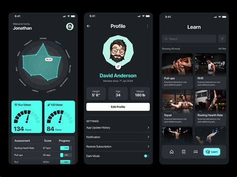 homebase fitness mobile app ui ux design behance