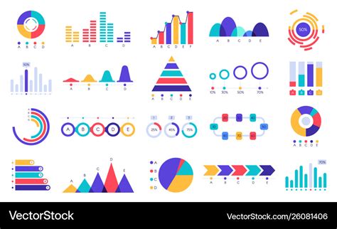 Graphic Charts Icons Finance Statistic Chart Vector Image