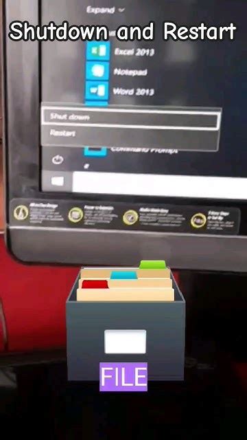 shutdown and restart computer computerknowledge computerbasics computervideos shorts youtube