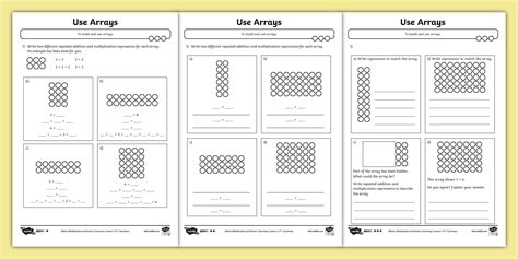 Making Arrays Differentiated Maths Worksheets Twinkl