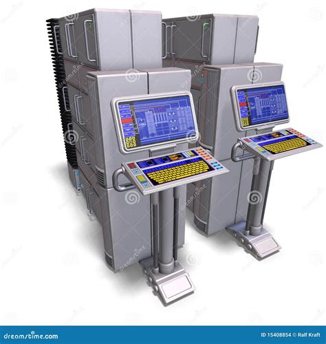 A Historic Science Fiction Computer Or Mainframe Stock Illustration Illustration Of Computer