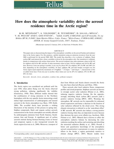 Pdf How Does The Atmospheric Variability Drive The Aerosol Residence