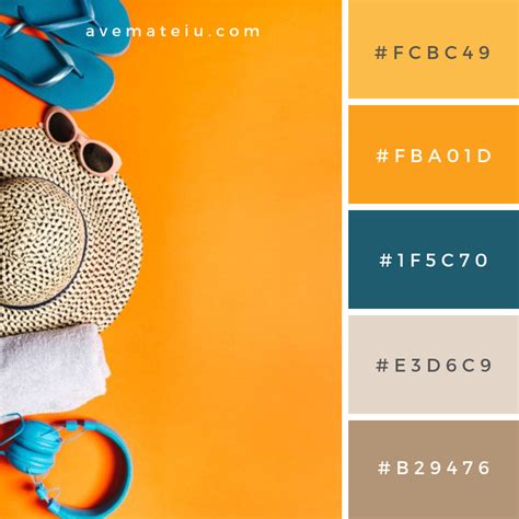 20 Summer Color Palettes And Hex Codes Ave Mateiu Summer Color Palettes Orange Color Palettes