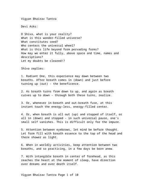 Doc Vigyan Bhairav Tantra Devi Asks O Shiva What Is Your Dokumentips