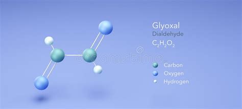 Glyoxal Molecule Molecular Structures Dialdehyde 3d Model Structural Chemical Formula And