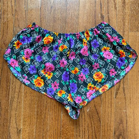 Vintage Booty Shorts High Waisted Super Short Floral Gem