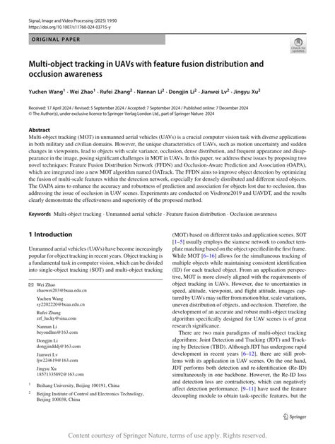 Multi Object Tracking In UAVs With Feature Fusion Distribution And