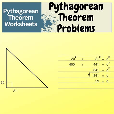 Pythagorean Theorem Worksheet