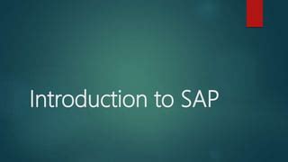 Introduction To Sap PPTX