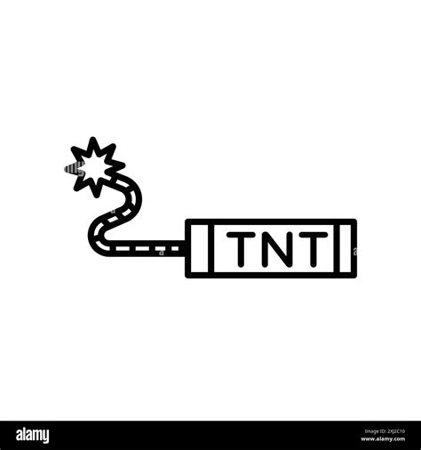 Tnt Dynamite Icon Linear Logo Mark Set Collection In Black And White