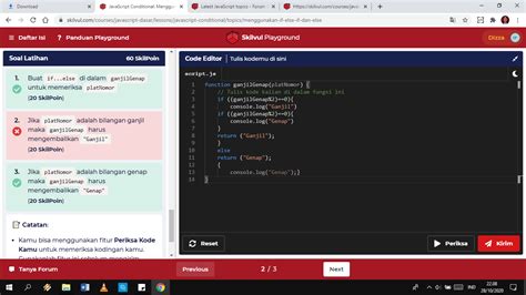 if else gak paham 1 dan 3 bener 2 nya salah javascript forum skilvul