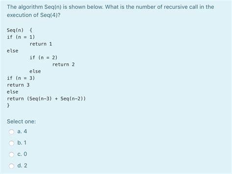 Solved The Algorithm Seqn Is Shown Below What Is The