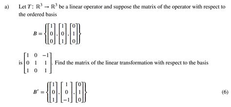 Solved A ﻿let Tr3→r3 ﻿be A Linear Operator And Suppose The