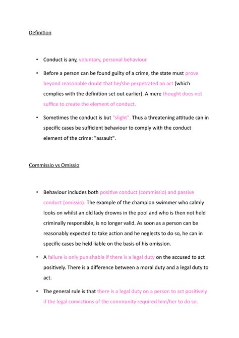 General Principles For Criminal Law Lecture 3 Crw2601 Unisa Studocu